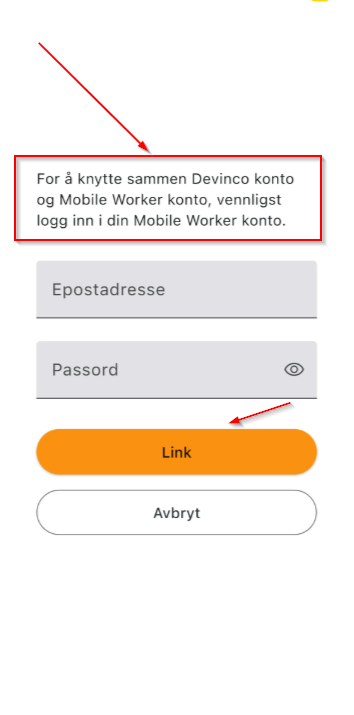 Mobile Worker på mobil - oversikt menyer – Devinco AS