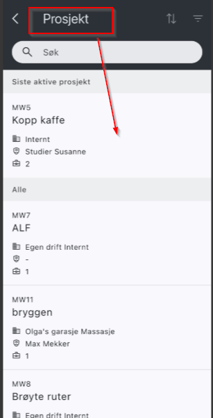 Mobile Worker på mobil - oversikt menyer – Devinco AS