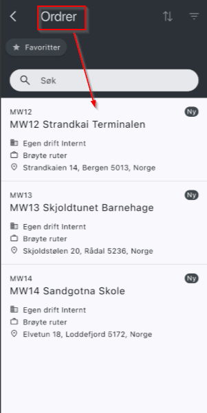 Mobile Worker på mobil - oversikt menyer – Devinco AS